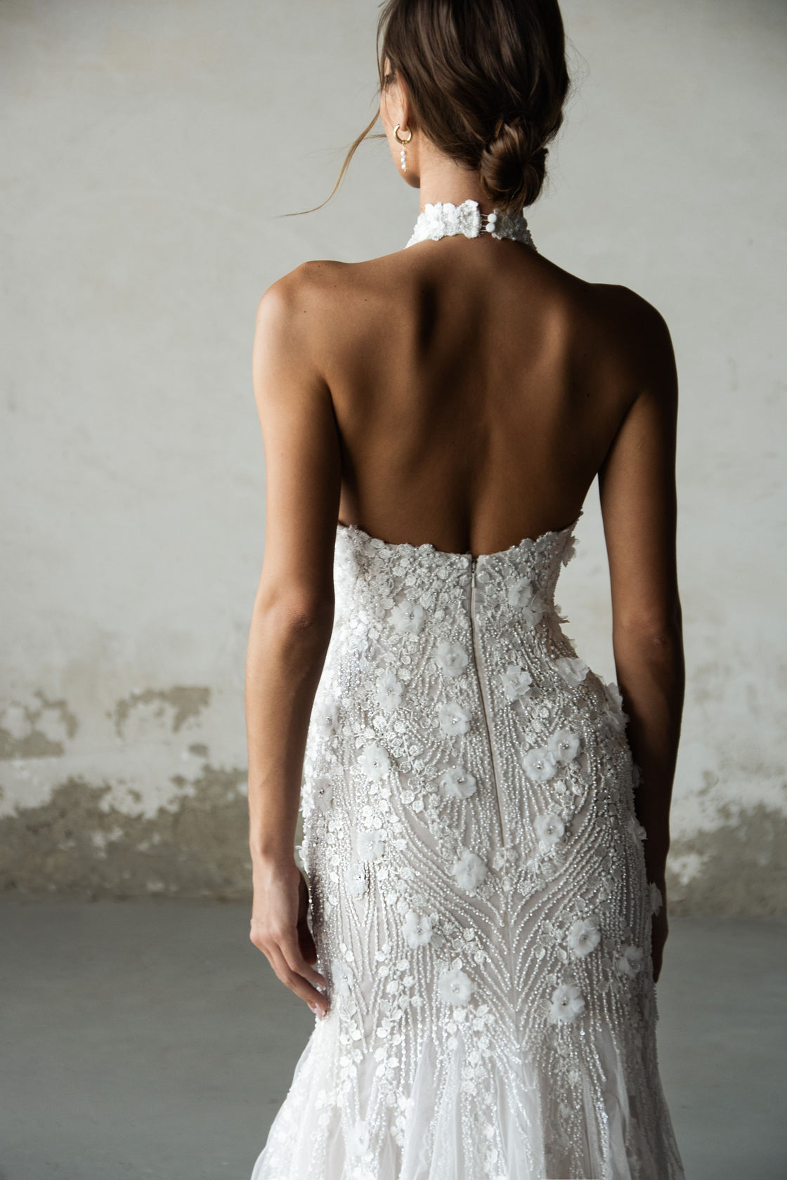 Elegant American Armhole Wedding Dress with Handmade 3D Flower Detaili ...